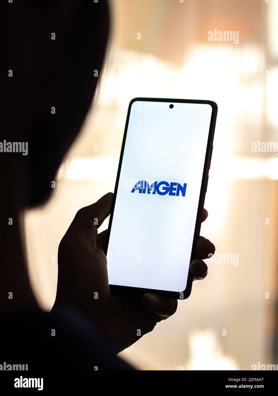 West Bangal, India - April 20, 2022 : Amgen logo on phone screen stock ...