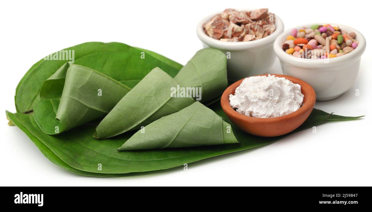 Betel leaf and its spices popular culture in South East Asia Stock ...