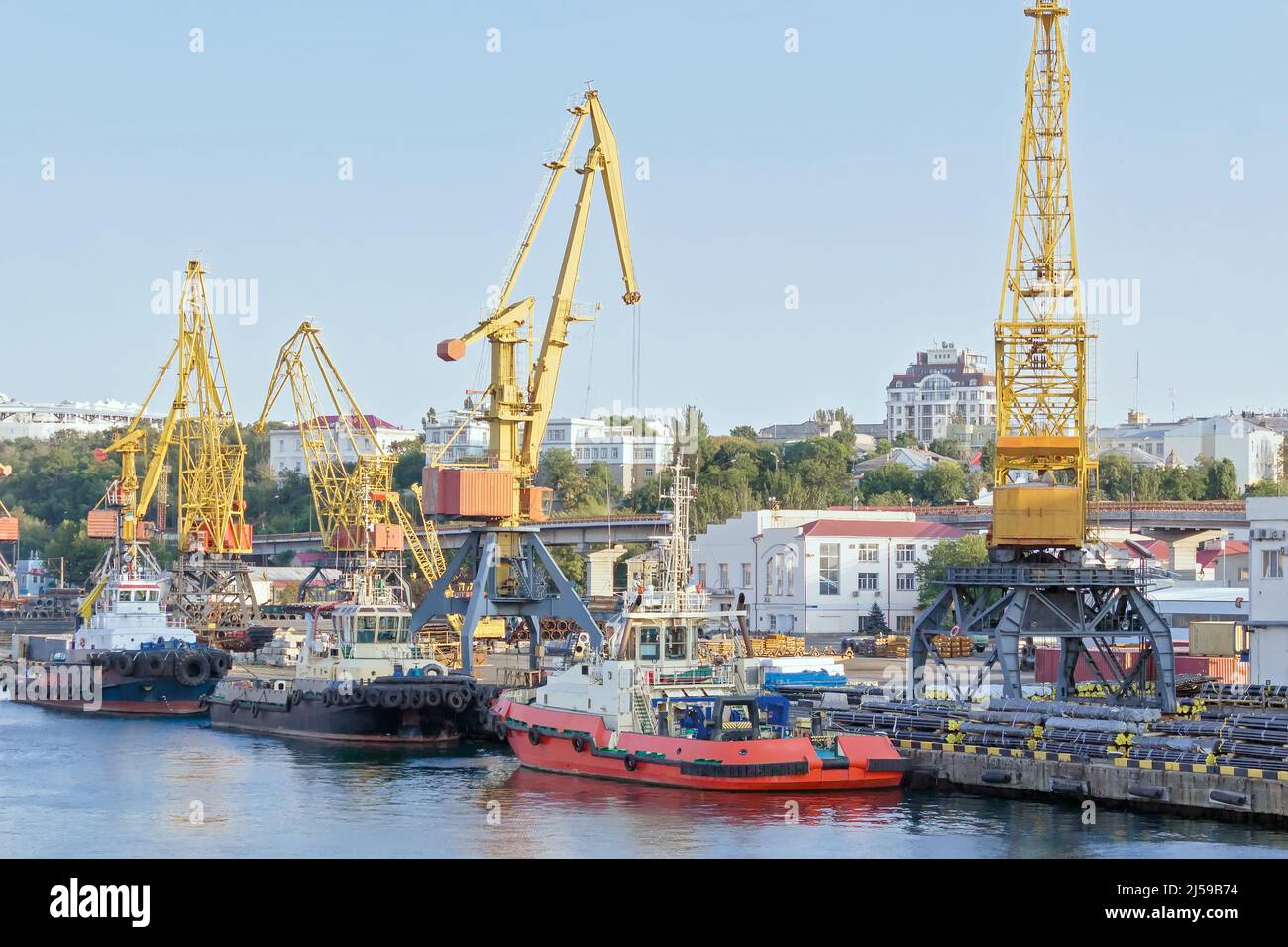 Odessa, Ukraine - April 12, 2022: Port of Odessa is the largest seaport ...
