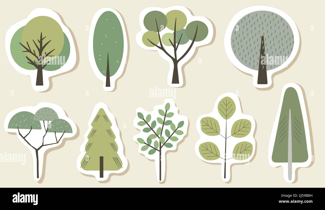 Different trees painting Stock Vector Image & Art - Alamy