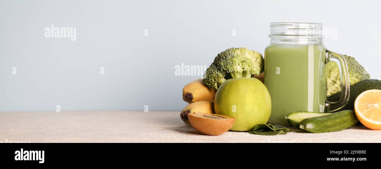Banner fresh smoothie juice hi-res stock photography and images - Alamy
