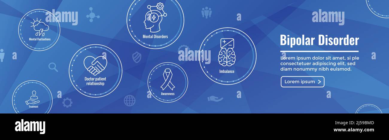 Bipolar Disorder or Depression BP Icon Set and Web Header Banner Stock ...