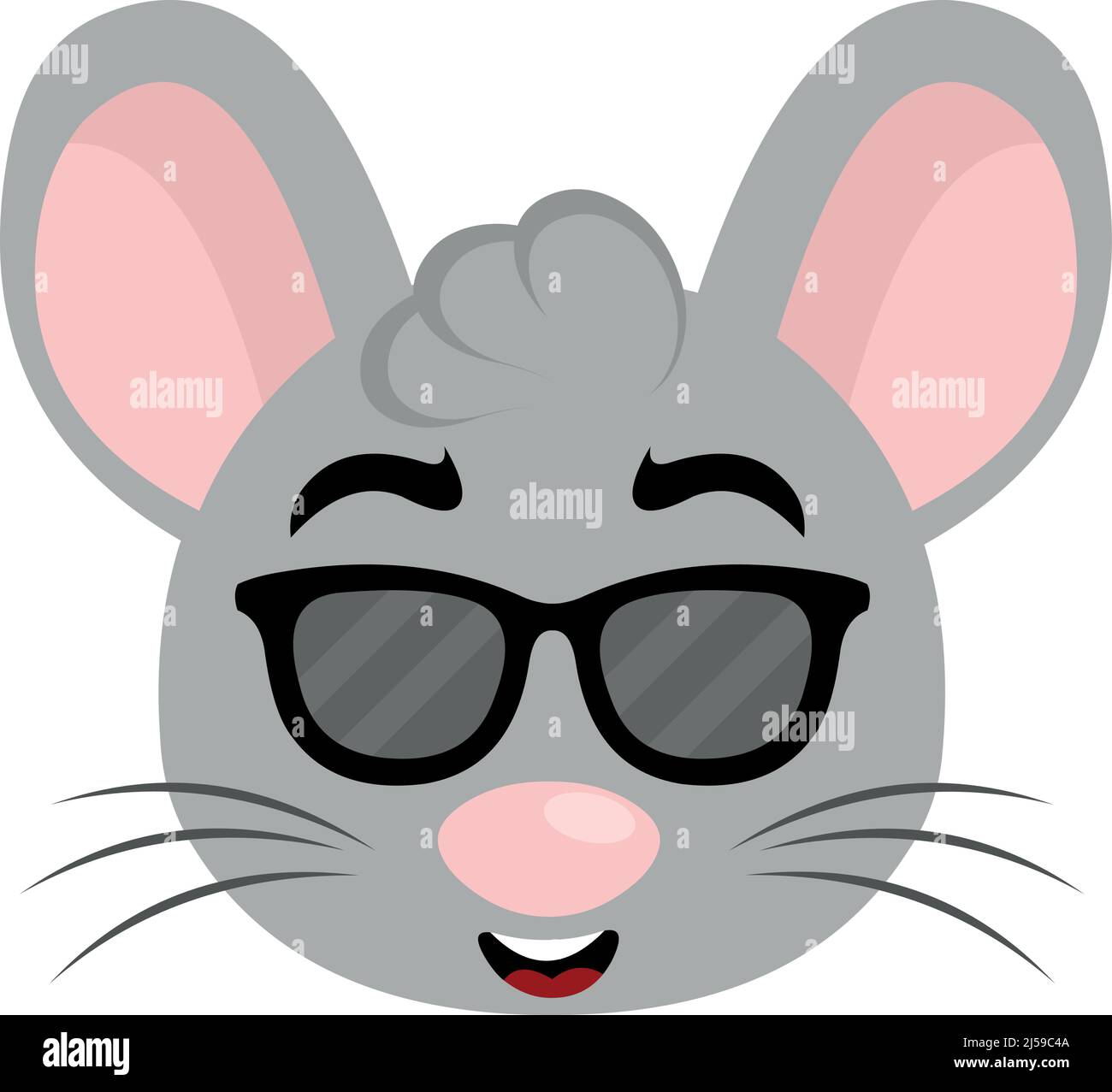 Vector illustration of the face of a mouse rodent with sunglasses Stock ...