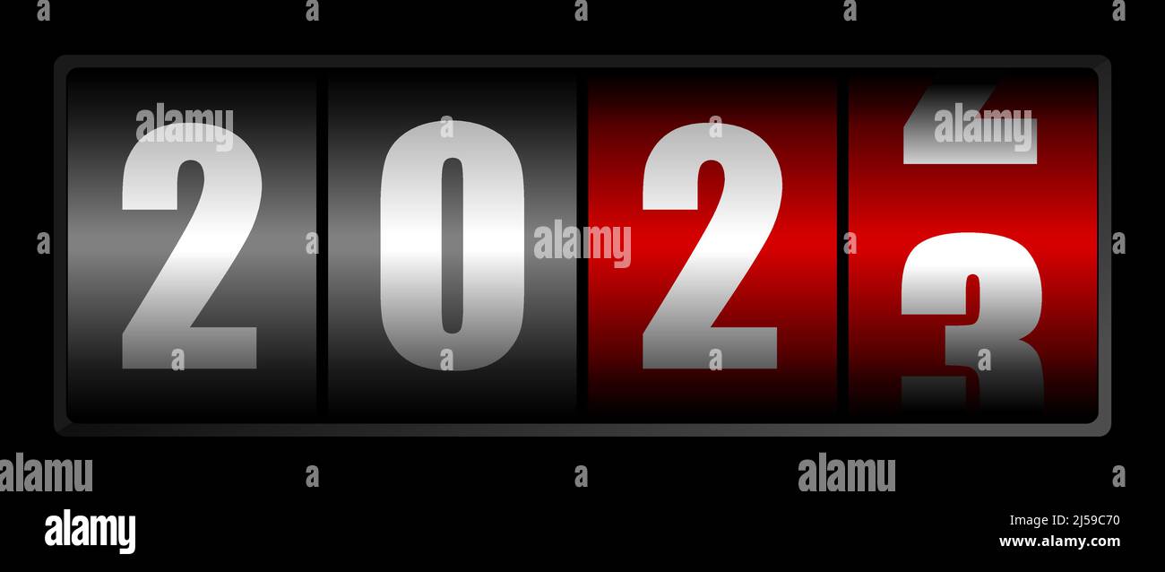 New year 2023 counter, vector greeting card in eps 10, modern design ...