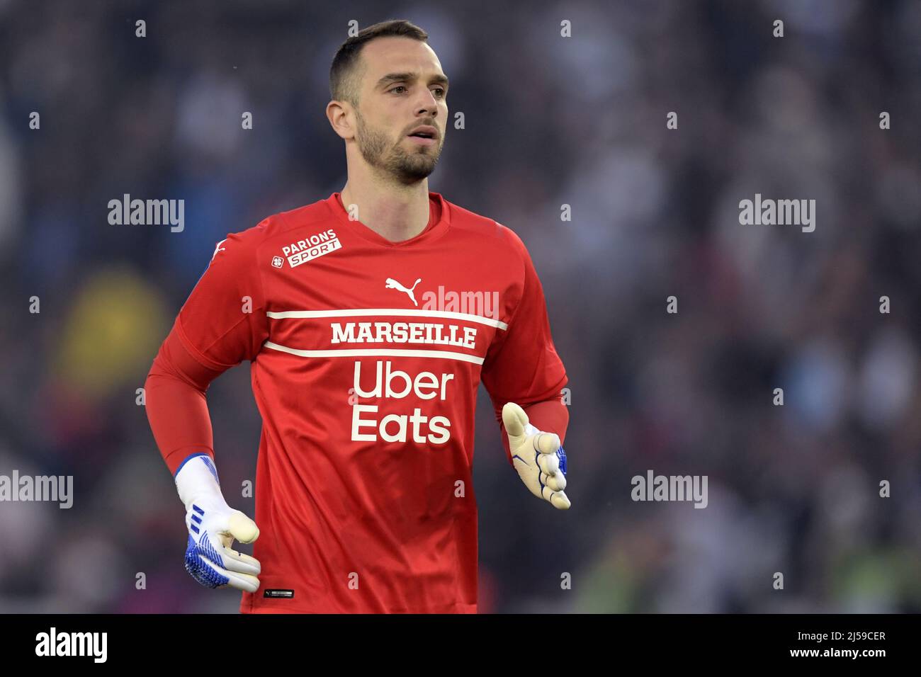 PARIS - Olympique de Marseille goalkeeper Pau Lopez during the French ...