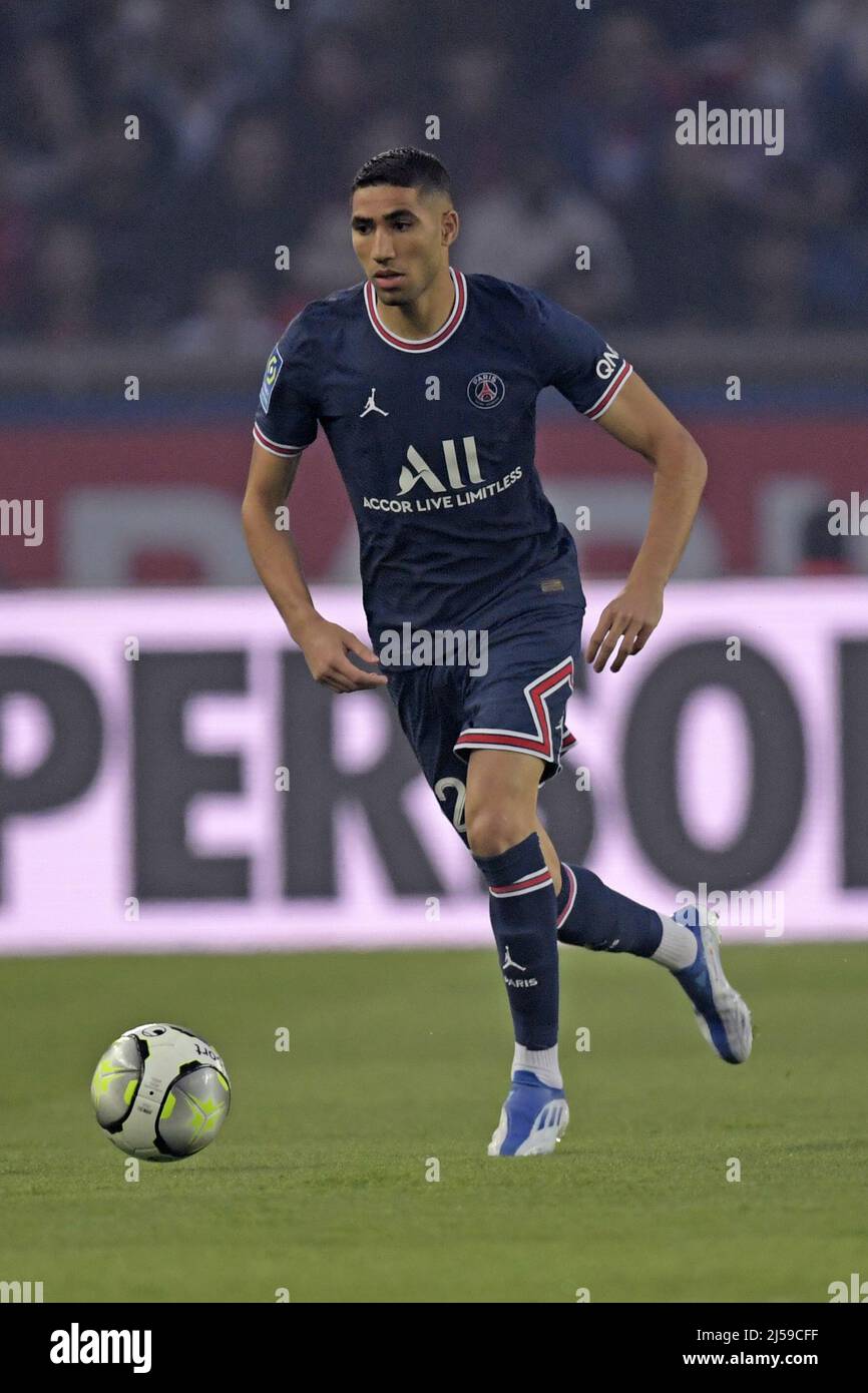 PARIS - Achraf Hakimi of PARIS SAINT-GERMAIN during the French Ligue 1 ...