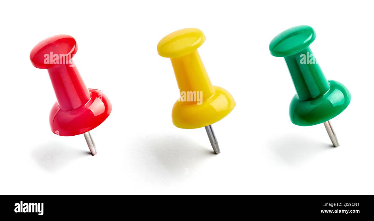 push pin paper clip thumbtack note office Stock Photo - Alamy
