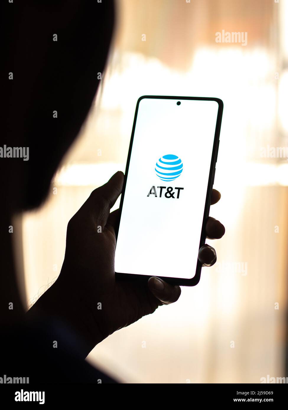 West Bangal, India - April 20, 2022 : AT and T logo on phone screen ...