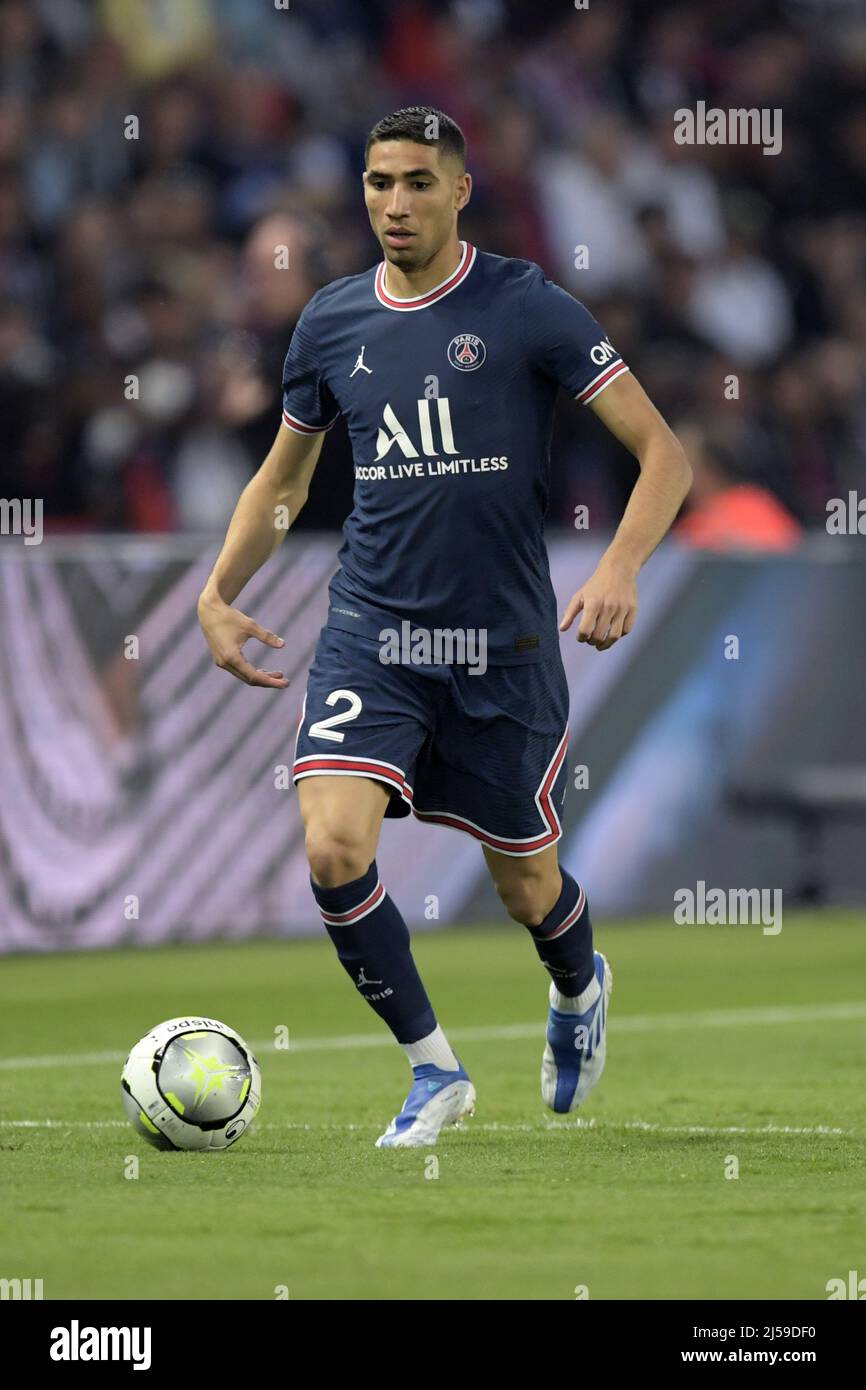 PARIS - Achraf Hakimi of PARIS SAINT-GERMAIN during the French Ligue 1 ...