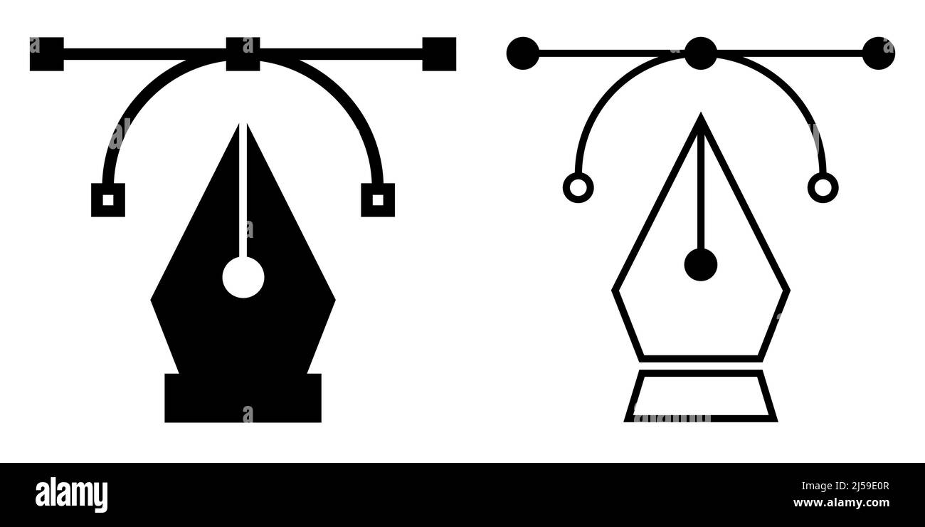 Curvature tool line and glyph icon. Vector illustration isolated on ...