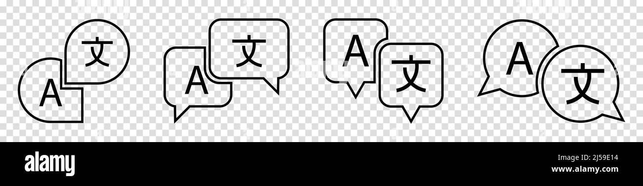 Set of translate line icons. Vector illustration isolated on ...