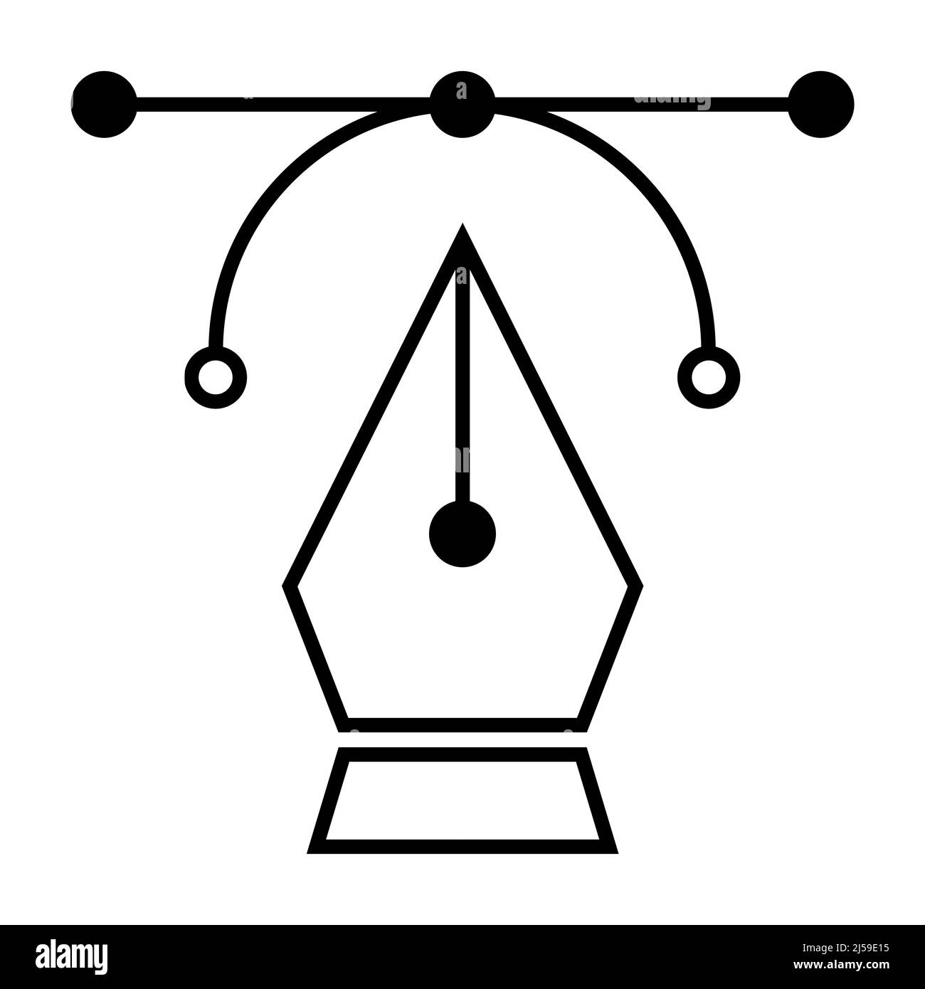 Curvature tool line icon. Vector illustration isolated on white ...