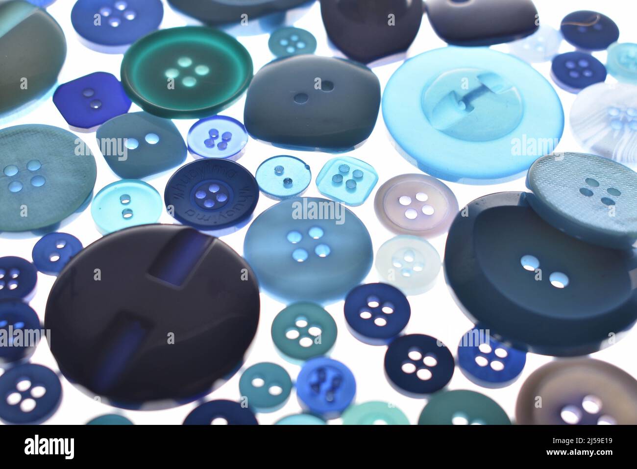 Blue Sewing Buttons Stock Photo - Alamy