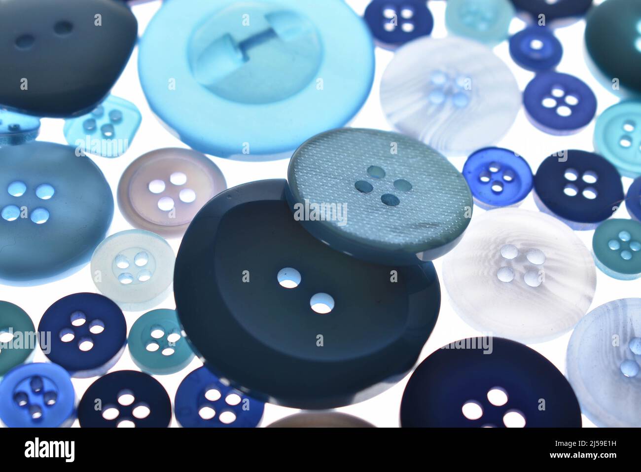 Blue Sewing Buttons Stock Photo - Alamy