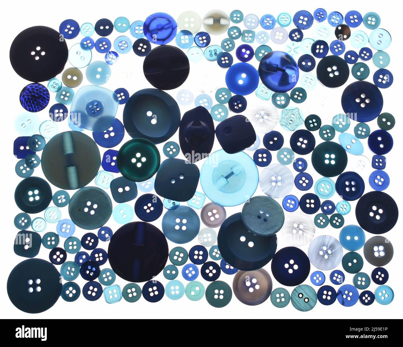 Blue Sewing Buttons Stock Photo - Alamy