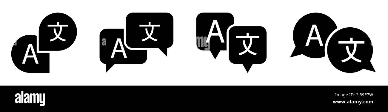 Translate icon set. Vector illustration isolated on white background ...