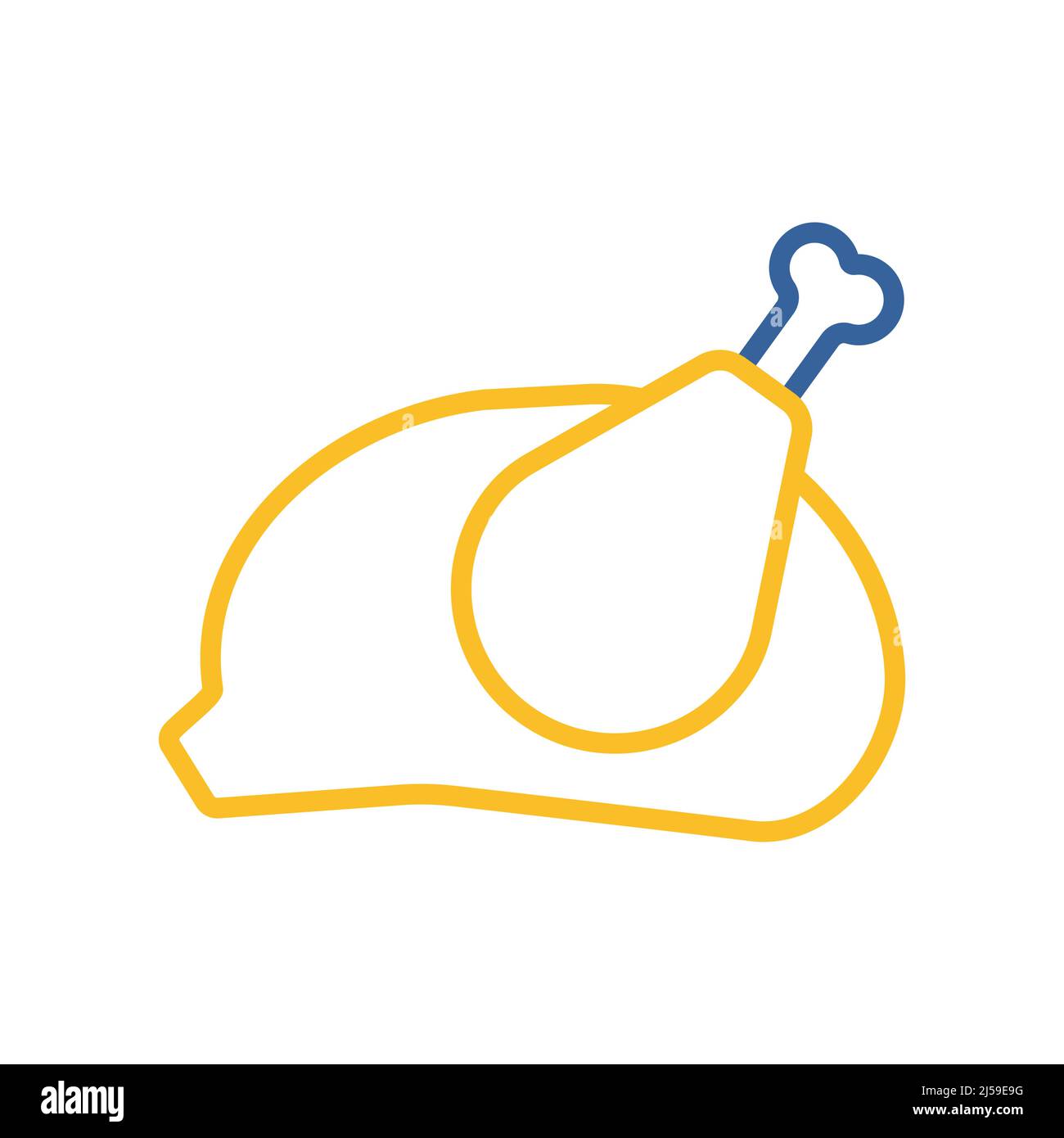 Whole roast chicken vector isolated icon food meat. Barbecue and bbq ...