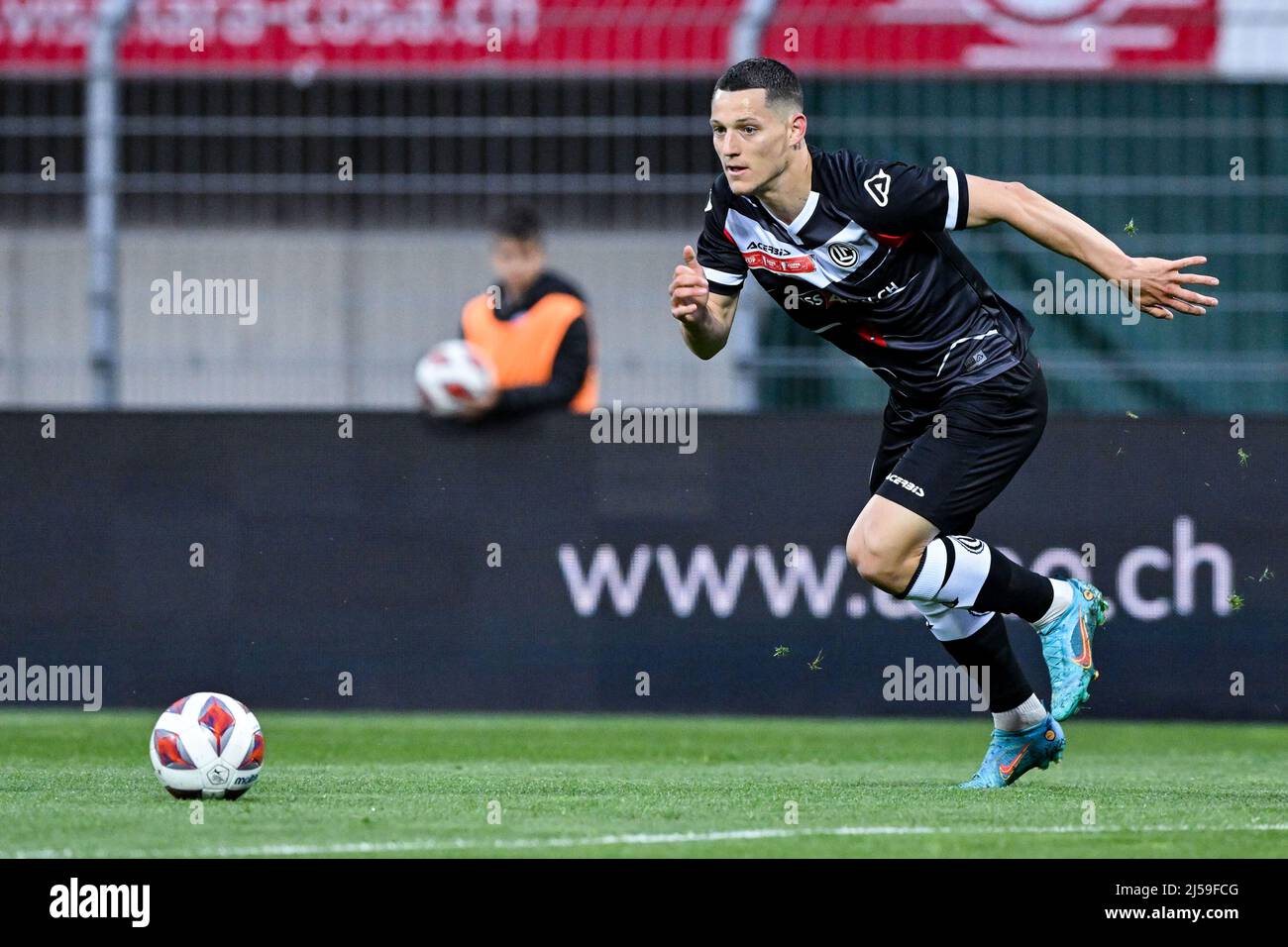 Lugano, Switzerland. 21st Apr, 2022. Zan Celar (#19 Lugano) during the ...