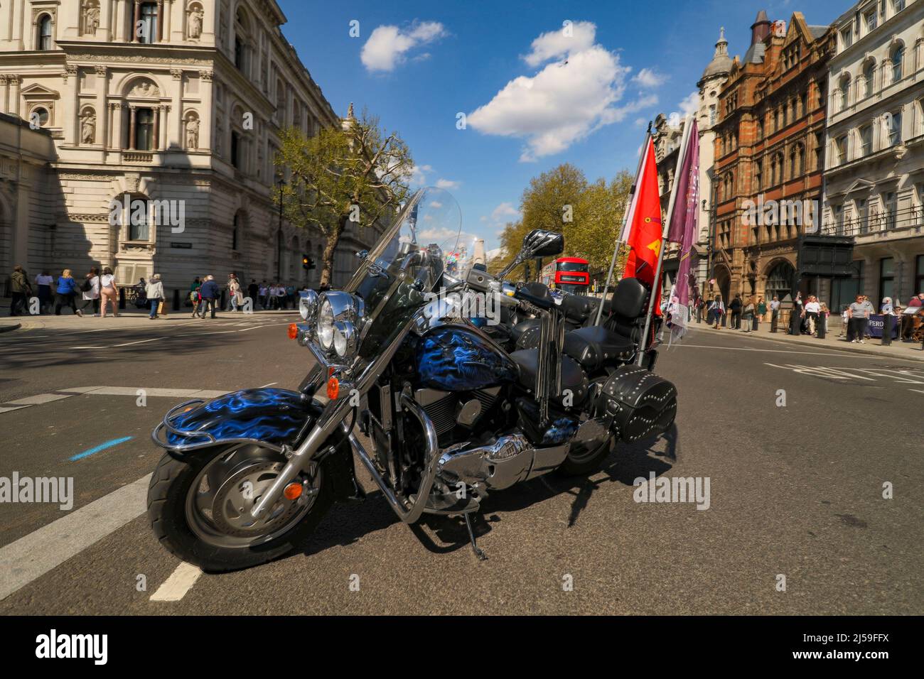 Scene from the Biker gathering / demonstration in London (England ...