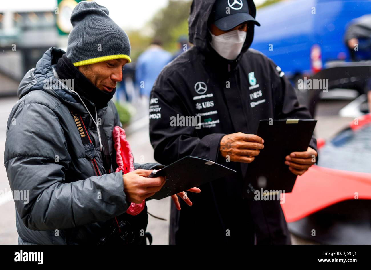 Imola, Italy. 21st Apr, 2022. #44 Lewis Hamilton (GBR, Mercedes-AMG ...