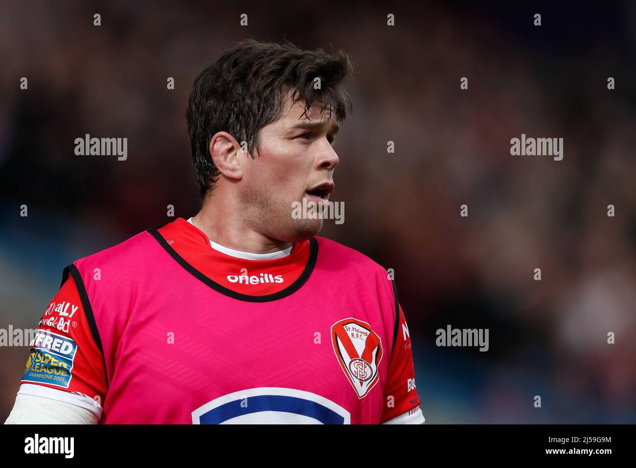 St Helens' Louie McCarthy-Scarsbrook during the Betfred Super League ...