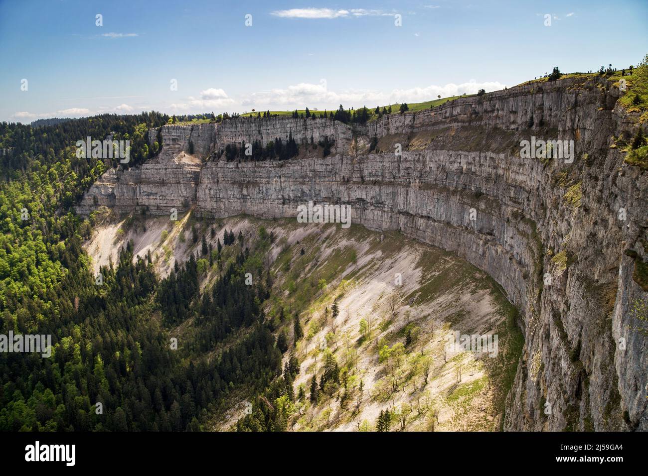 Creux du van, the amphitheater shaped rock formation, which is 1400 ...
