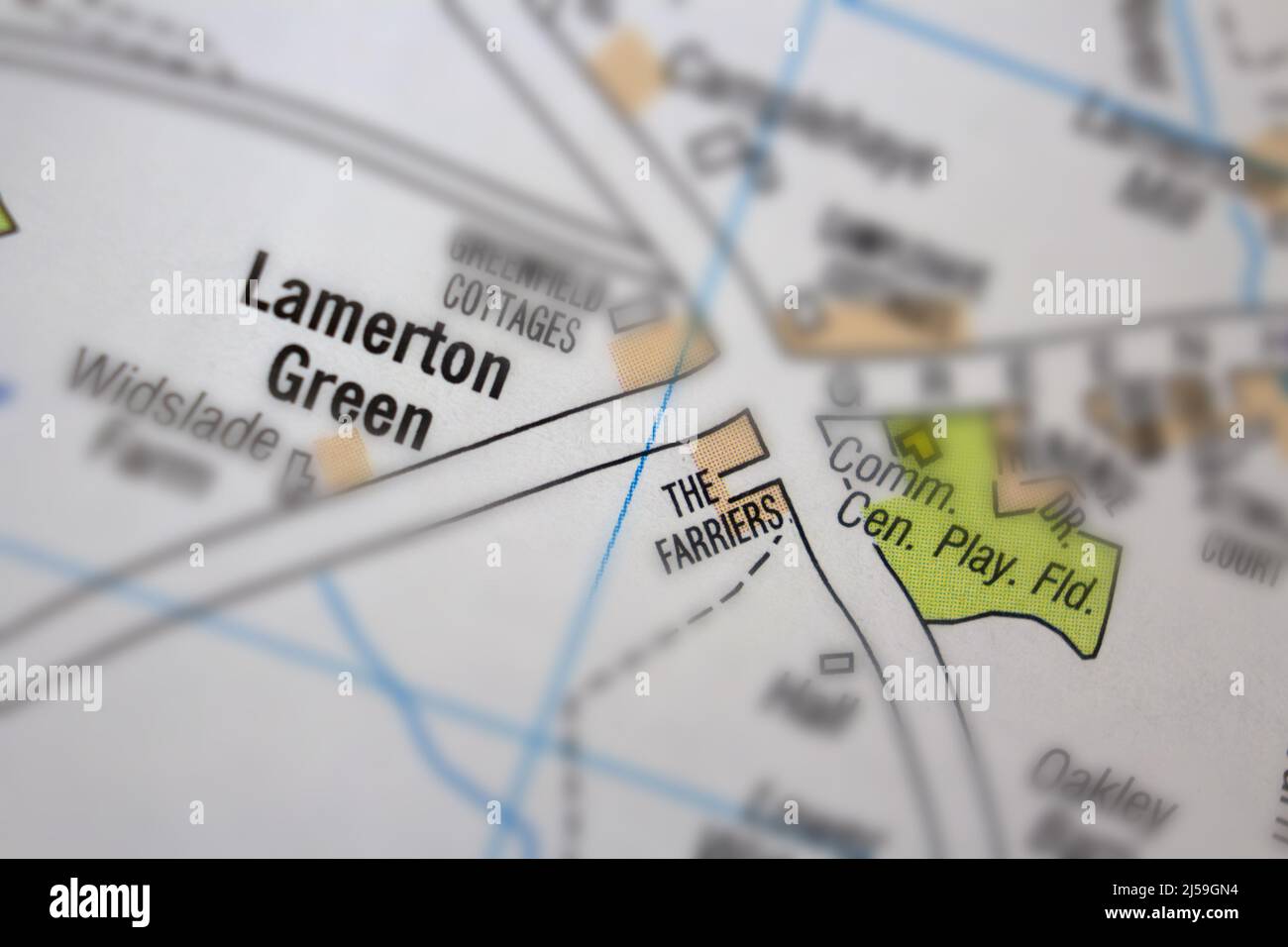 Lamerton Green village - Devon, United Kingdom colour atlas map town ...