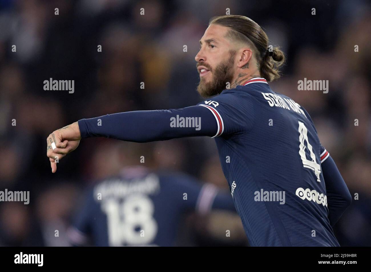 PARIS - Sergio Ramos of PARIS SAINT-GERMAIN during the French Ligue 1 ...