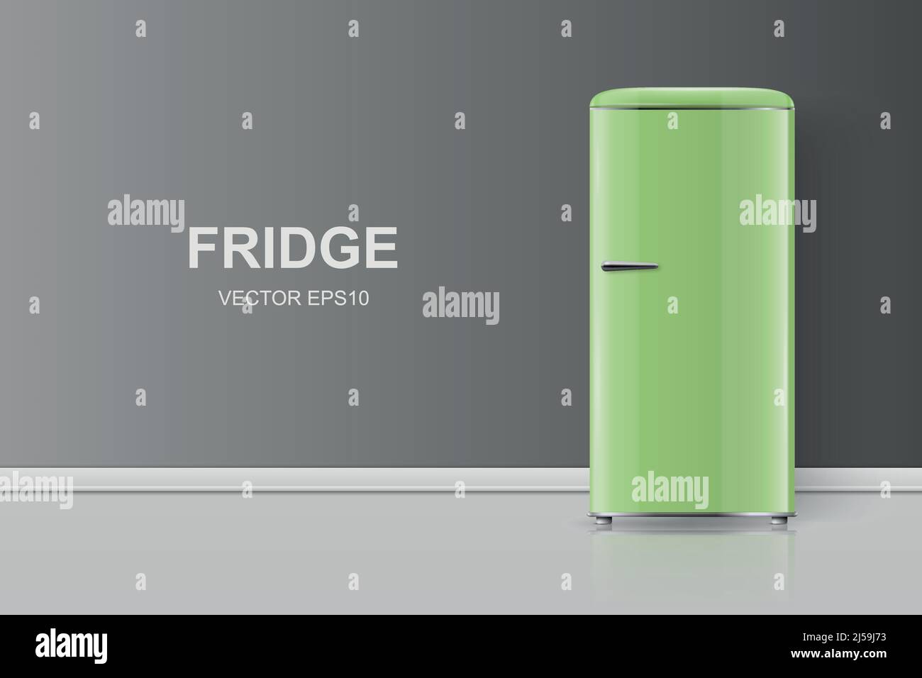 Vector Banner with 3d Realistic Green Retro Vintage Fridge Isolated ...