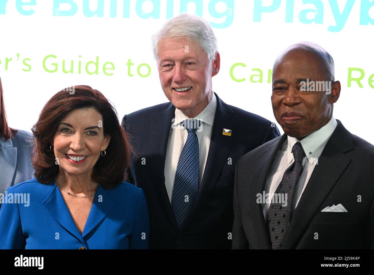 New York Governor Kathy Hochul, former US President Bill Clinton and ...