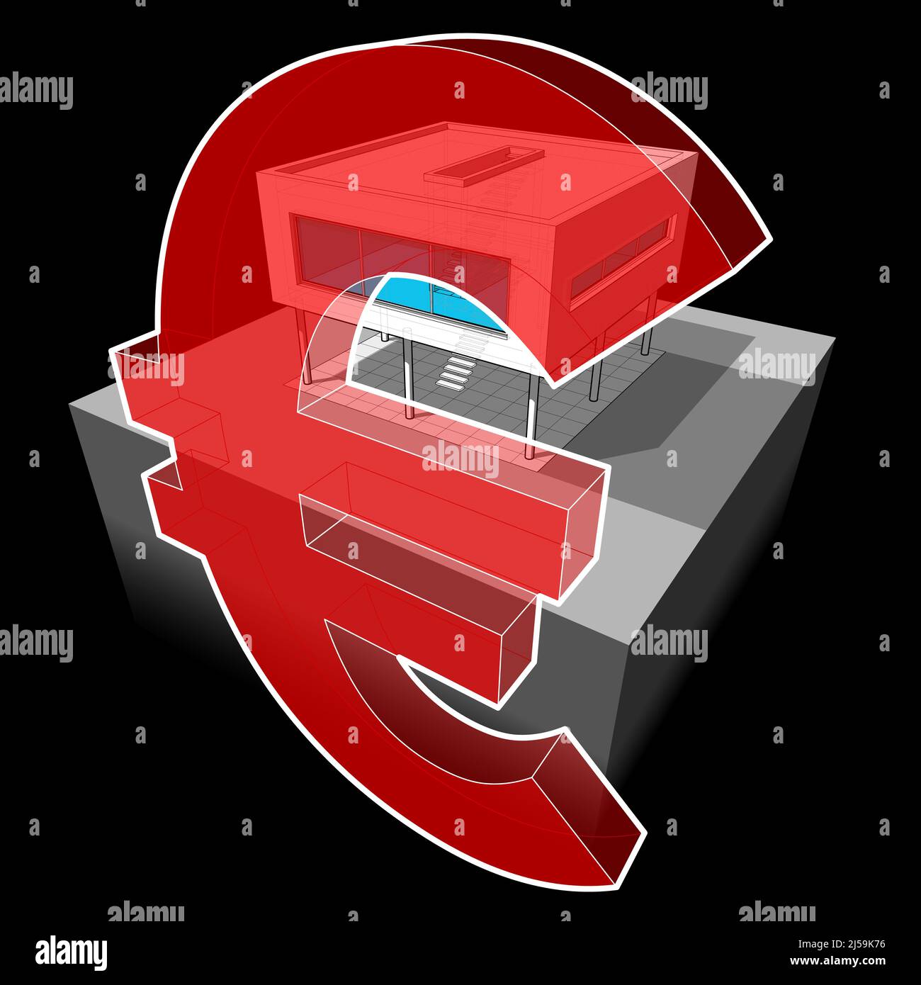 diagram of a modern house and euro sign (another house diagram from the ...