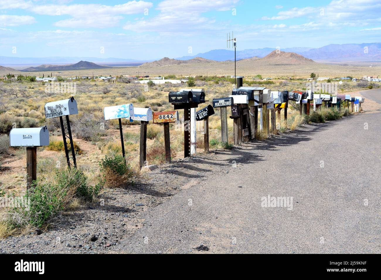 Post boxes on the road Stock Photo - Alamy