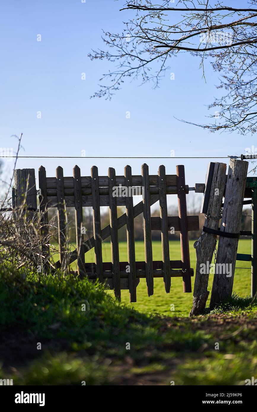 Path blocked by Field Gate Stock Photo - Alamy