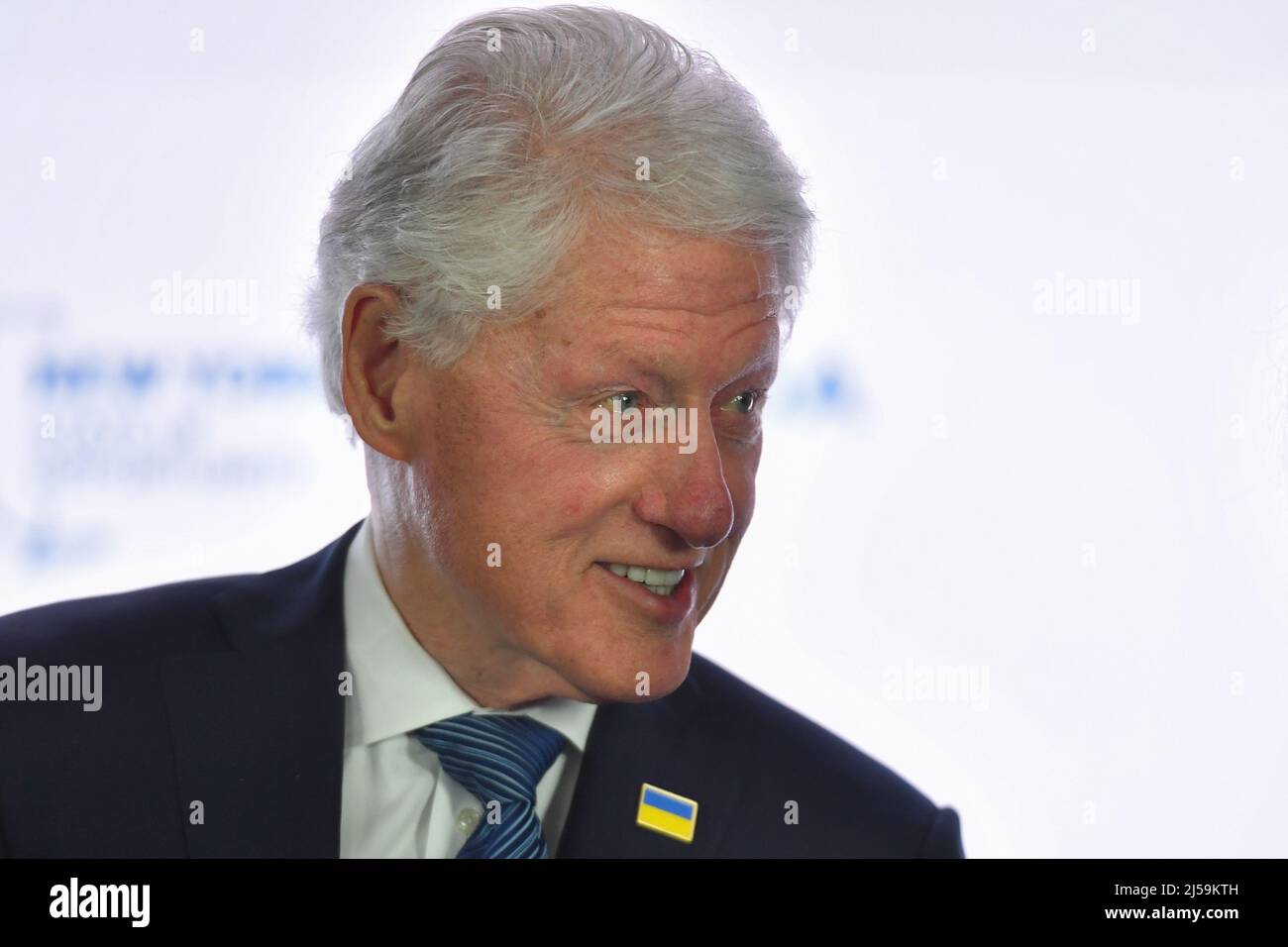 Former US President Bill Clinton attends a press conference to announce ...