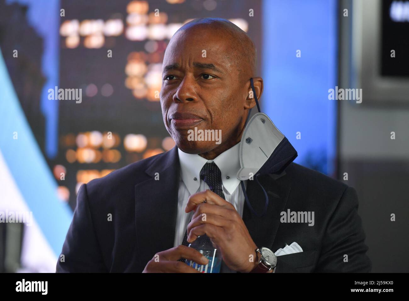 New York City Mayor Eric Adams attends a press conference to announce ...