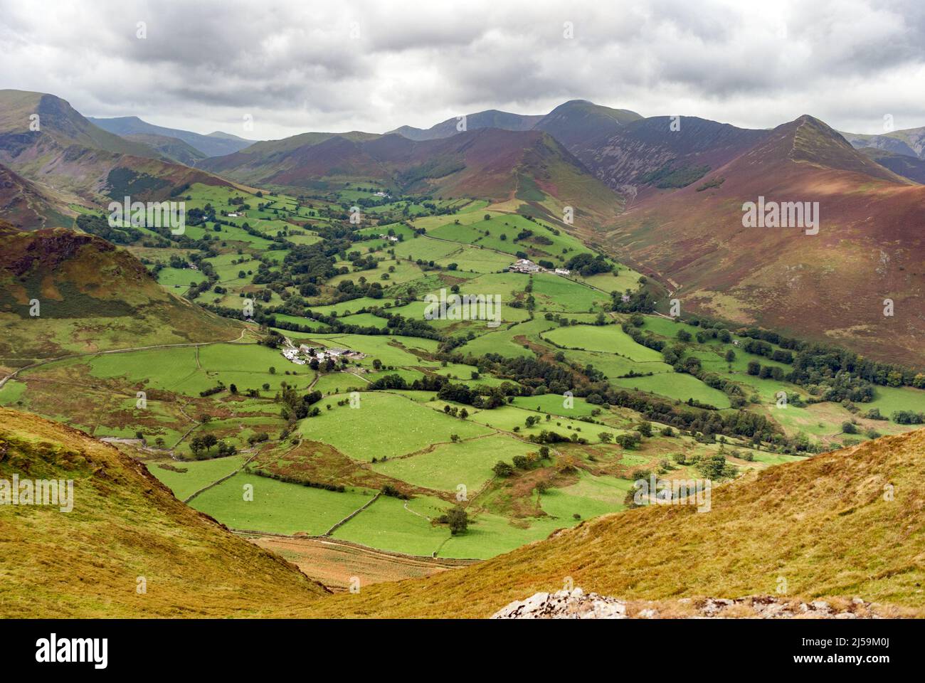 UK, England, Cumbria. The Lake District. The Newlands Valley looking ...