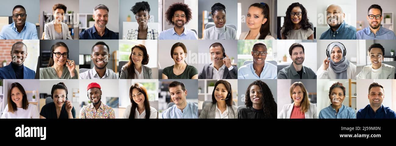 People Faces Collage Set. Multicultural Avatar Group Stock Photo - Alamy