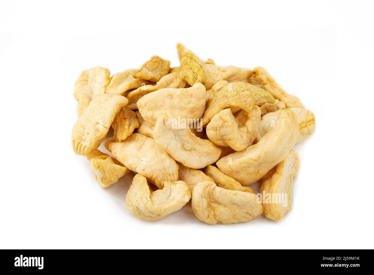 Dried apple Wedges isolated over white Background Stock Photo - Alamy
