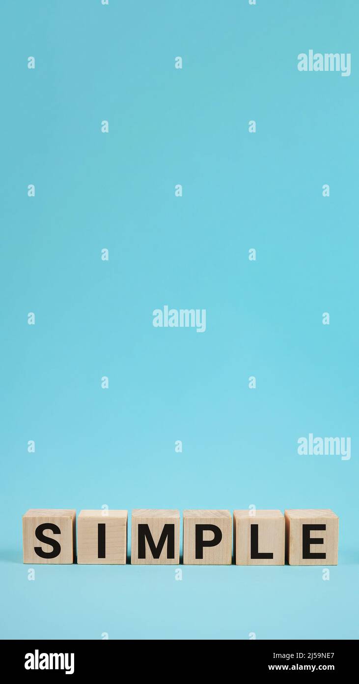 SIMPLE word from wooden blocks with letters, to make something e Stock ...