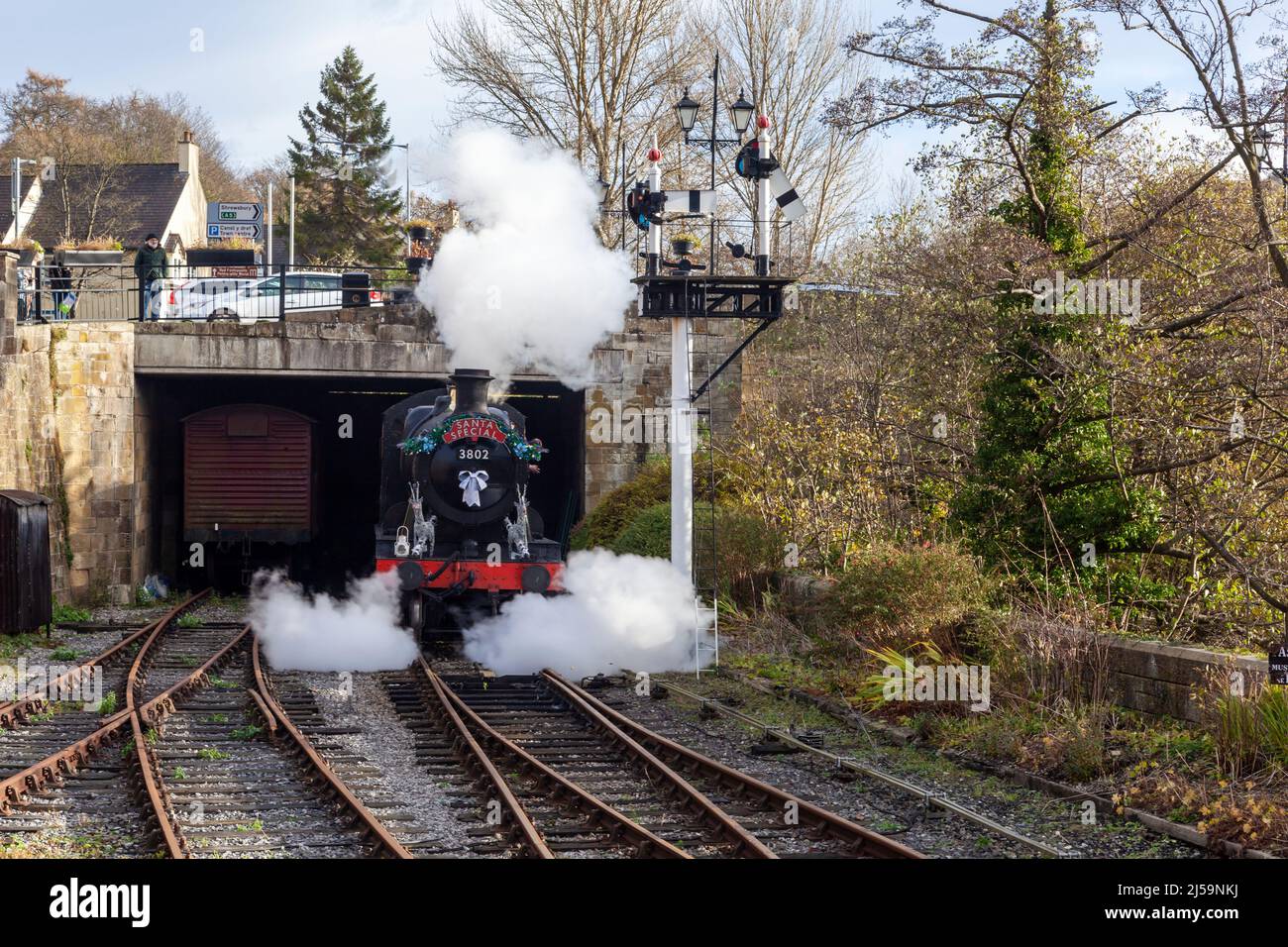 The Santa Steam special starts to move after receiving the signal at ...