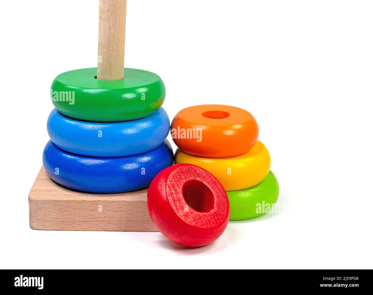Ring stack tower isolated against white background Stock Photo - Alamy