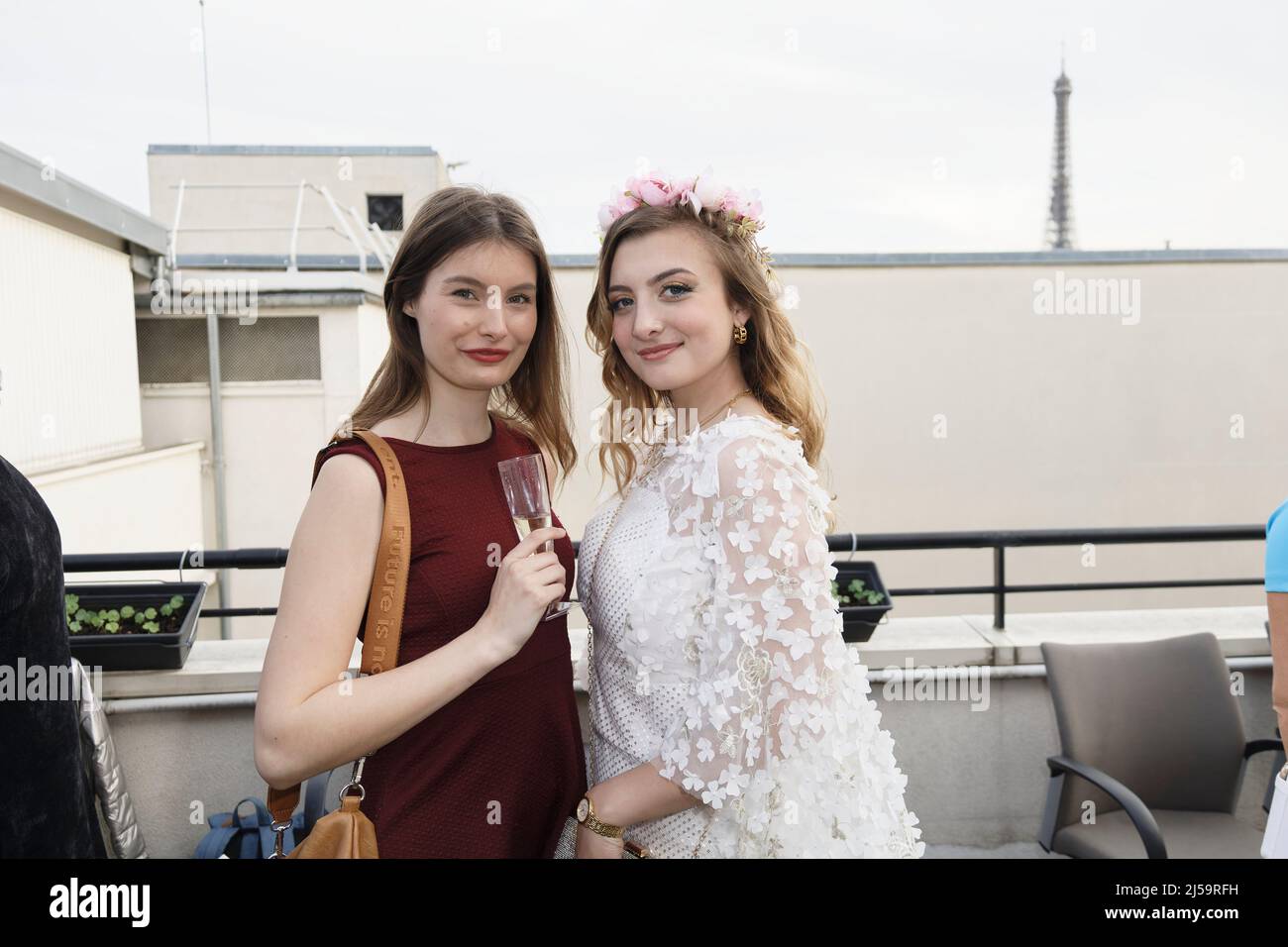 Paris, France. 20th Apr, 2022. A guest and model Jade-Inès Bricard ...