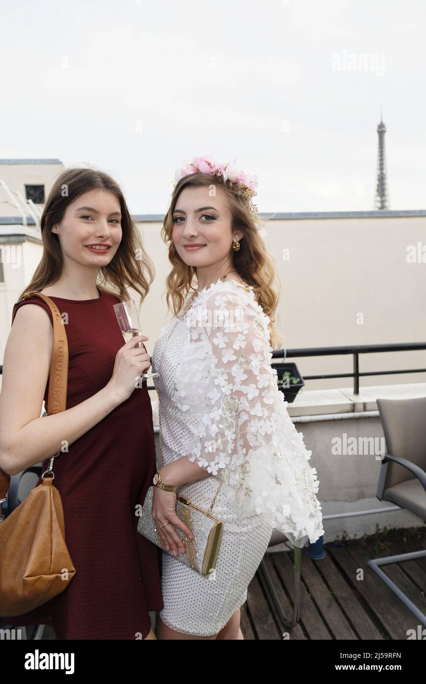 Paris, France. 20th Apr, 2022. A guest and model Jade-Inès Bricard ...