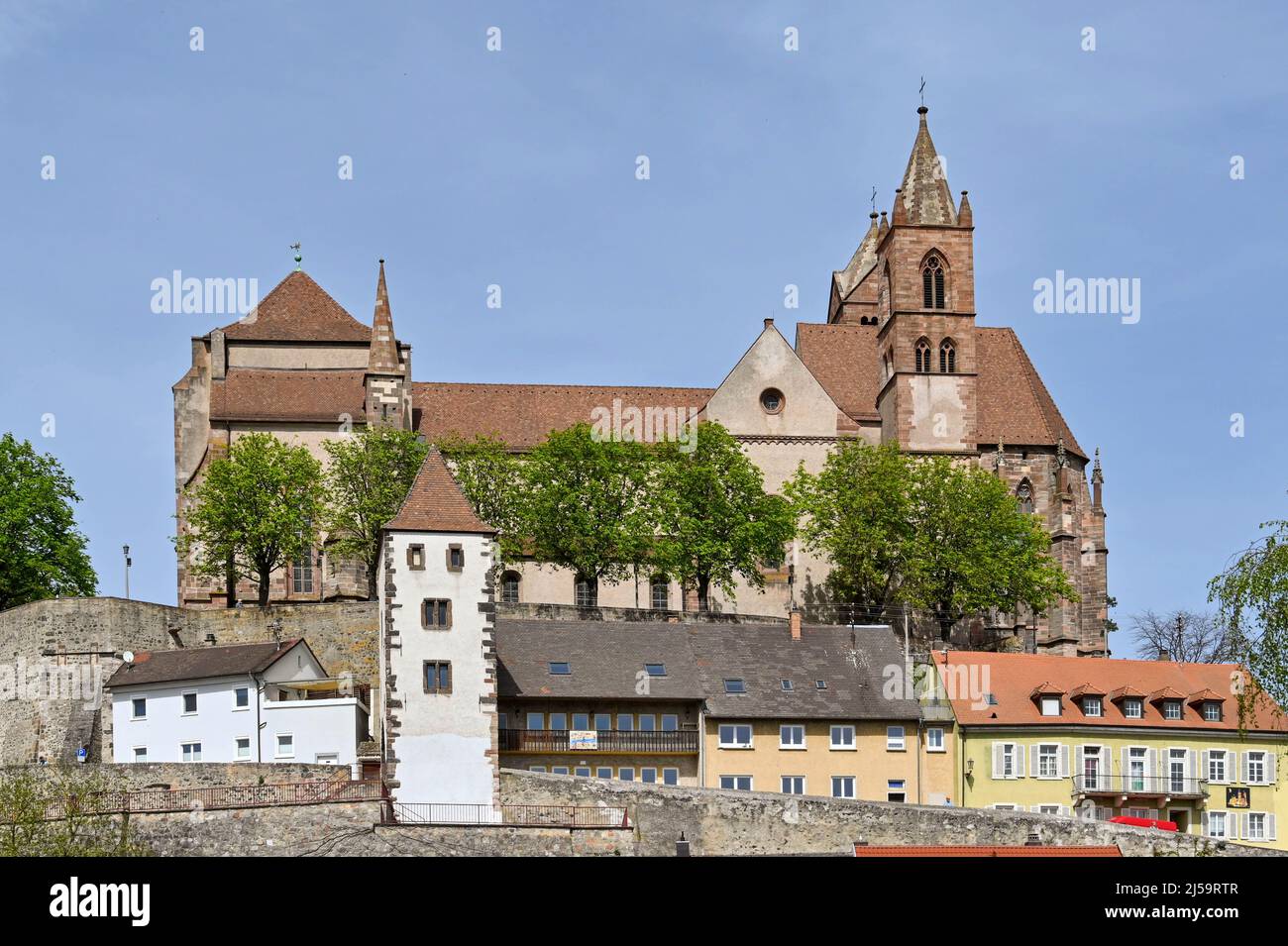 Breisach, Germany - April 2022: St Stephen's Cathedral which sits on a ...