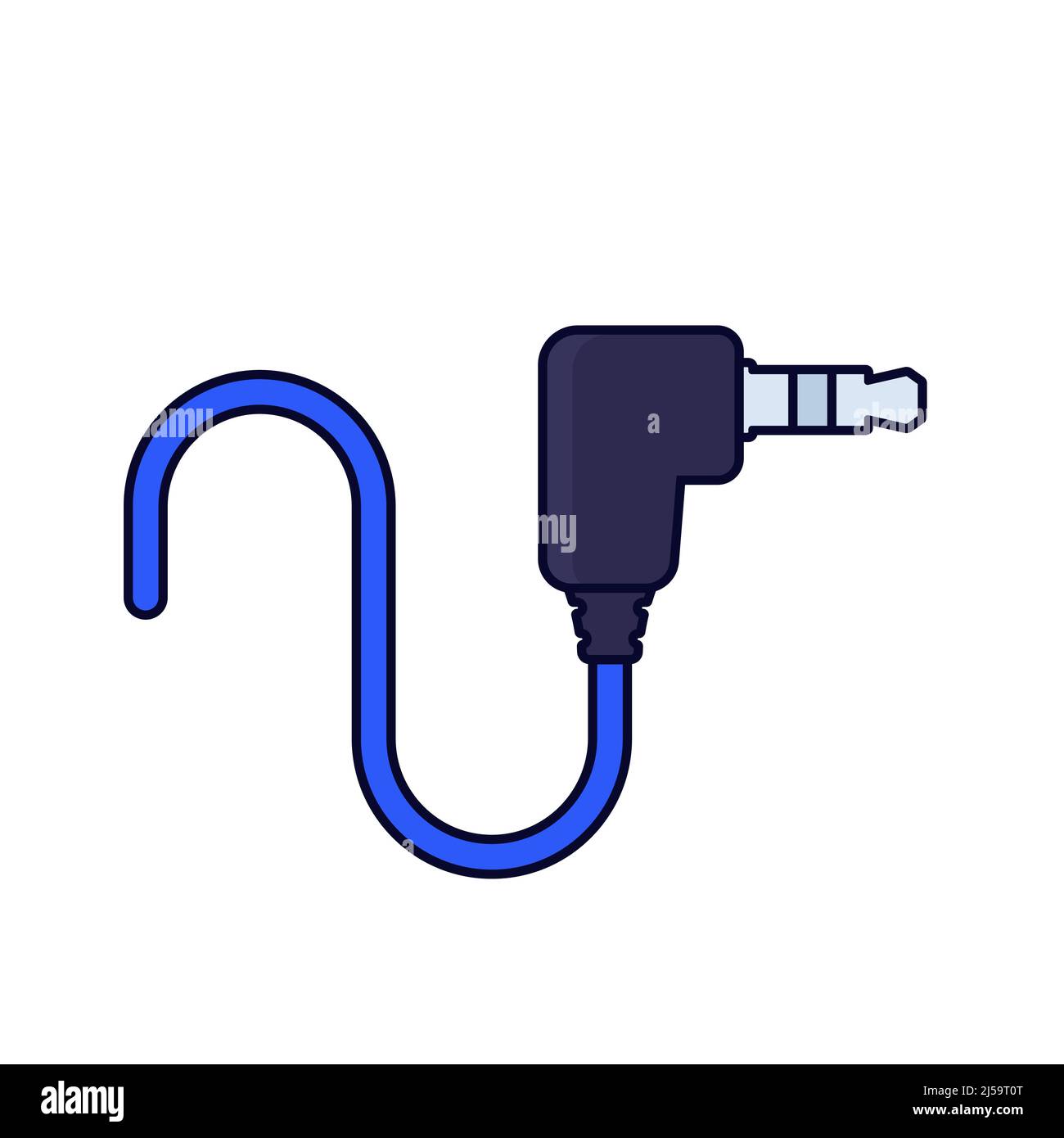 audio cable, jack connector on white, vector Stock Vector Image & Art ...