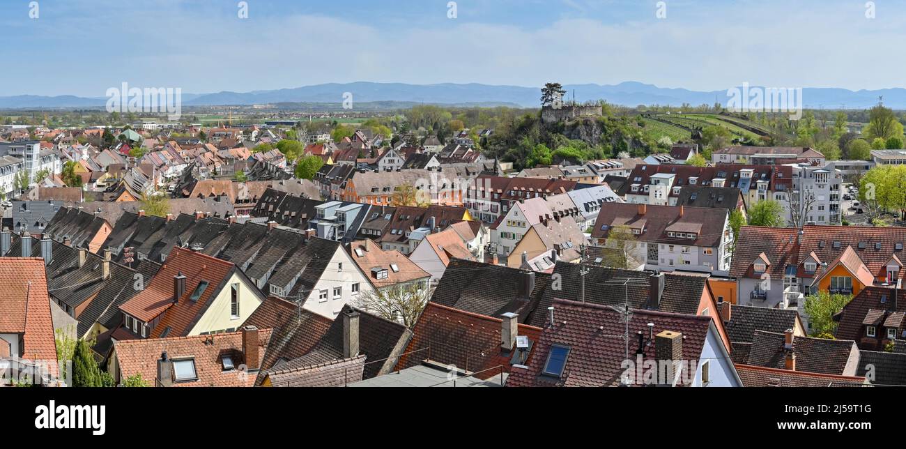 Breisach, Germany - April 2022: Aerial view of the rooftops of ...