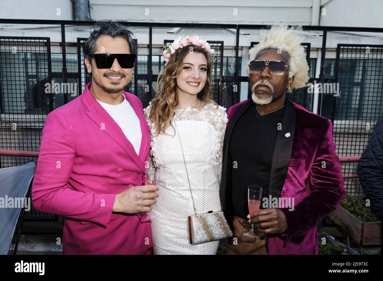 Paris, France. 20th Apr, 2022. A guest, model Jade-Inès Bricard and ...
