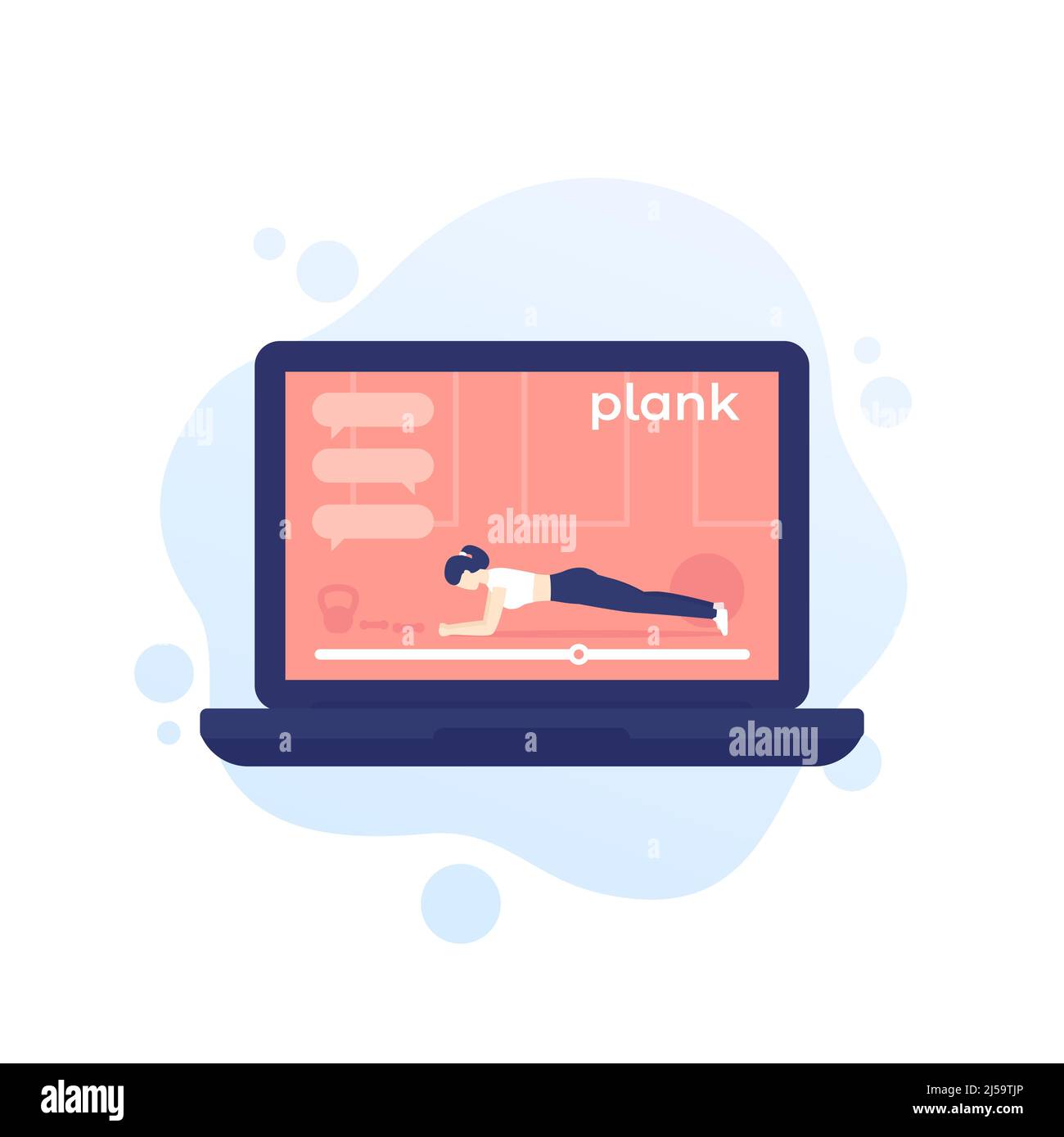 Woman exercise plank home Stock Vector Images - Alamy