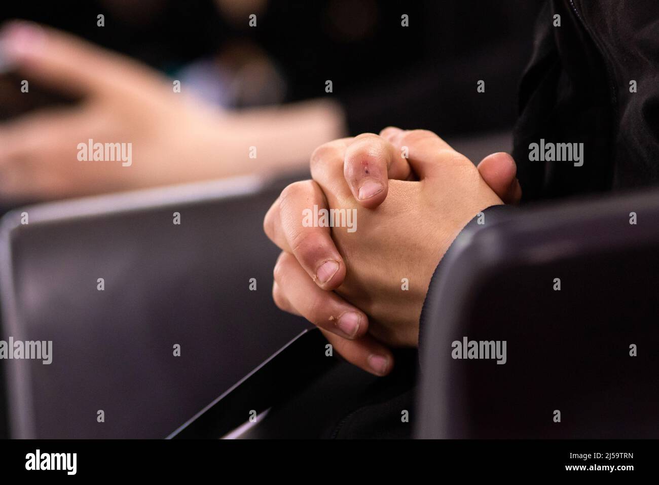 hands in prayer position faith and religion Stock Photo - Alamy
