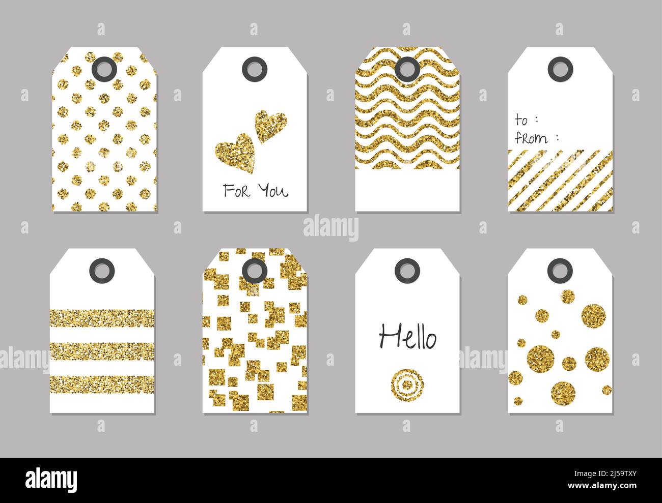 Tags with glitter texture. Gift or price glitter tags. Label price ...